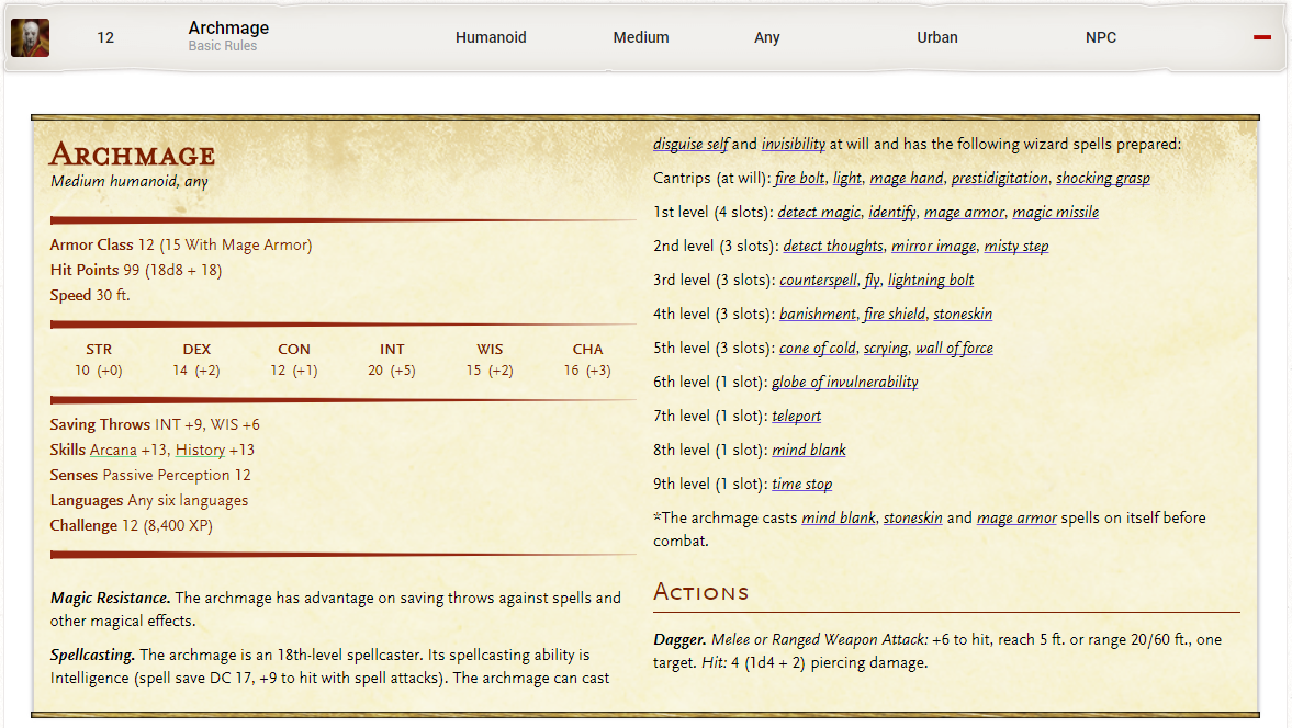 Monster Stat Block and Print View Updates Old Changelog D D Beyond