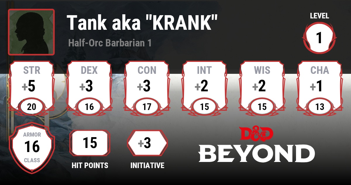 Tank aka "KRANK" - D&D Beyond
