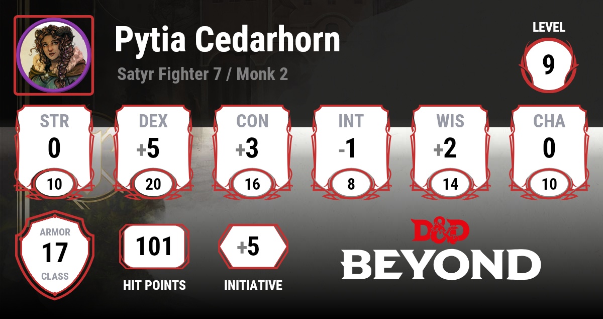 Pytia Cedarhorn - D&D Beyond