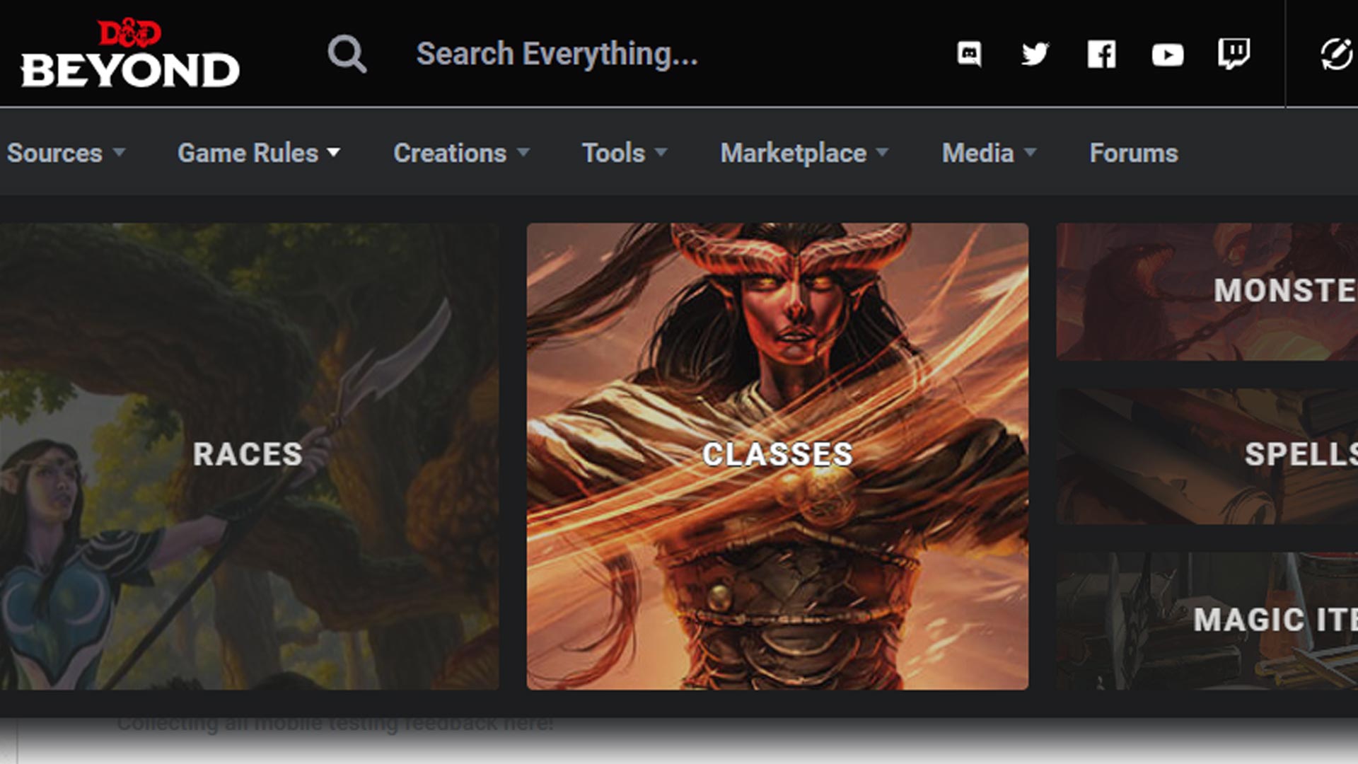 Main Navigation Update - Mega Menu - Old Changelog - D&D Beyond